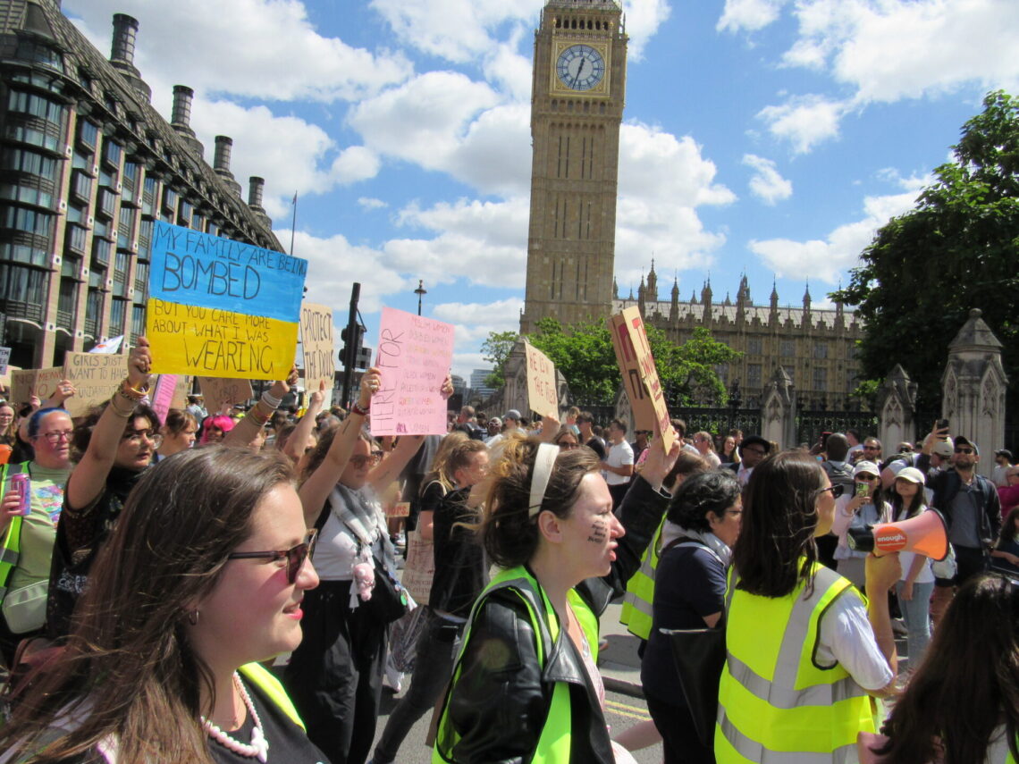 Protesters march in 12 UK cities calling for urgent action on women's ...